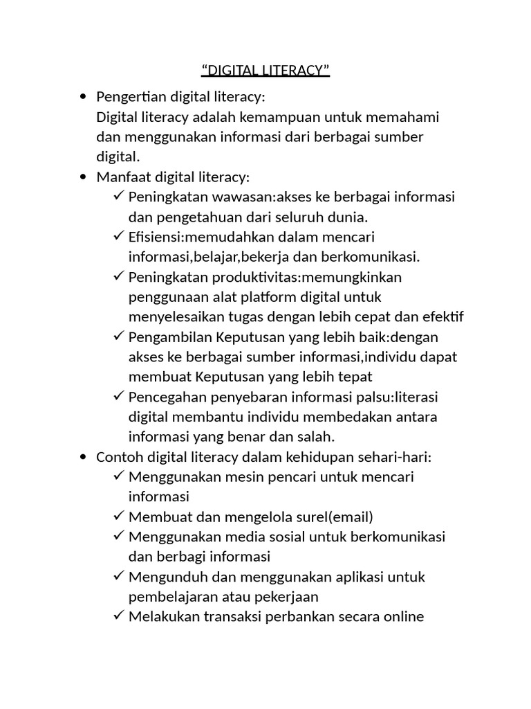 Digital Literacy | PDF