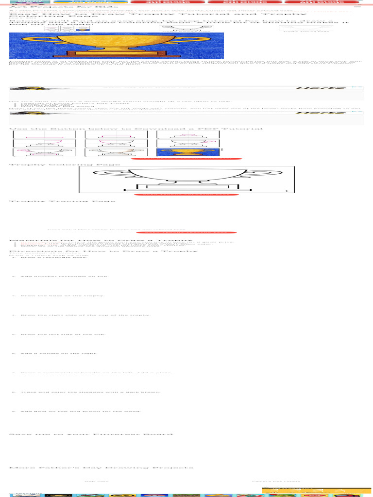 Easy How To Draw Trophy Tutorial and Trophy Coloring Page | PDF | Chess ...
