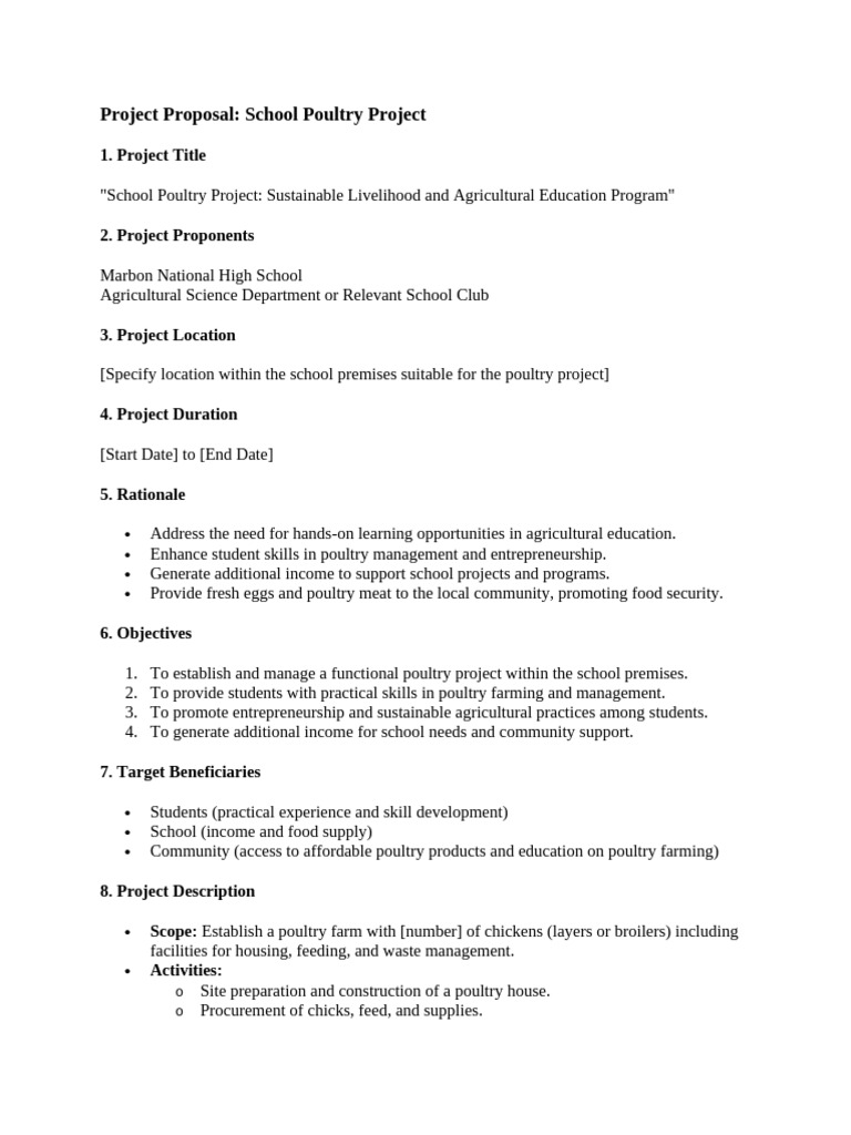 Poultry Project Proposal | PDF | Poultry Farming | Poultry