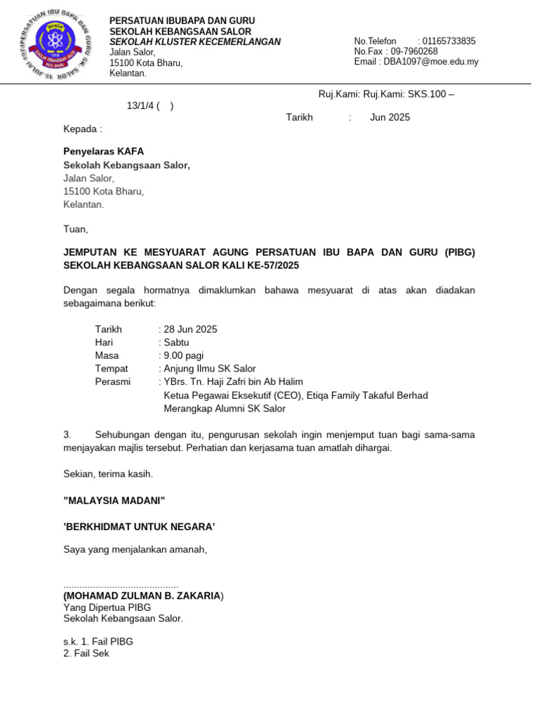 Surat Jemput CG KAFA | PDF