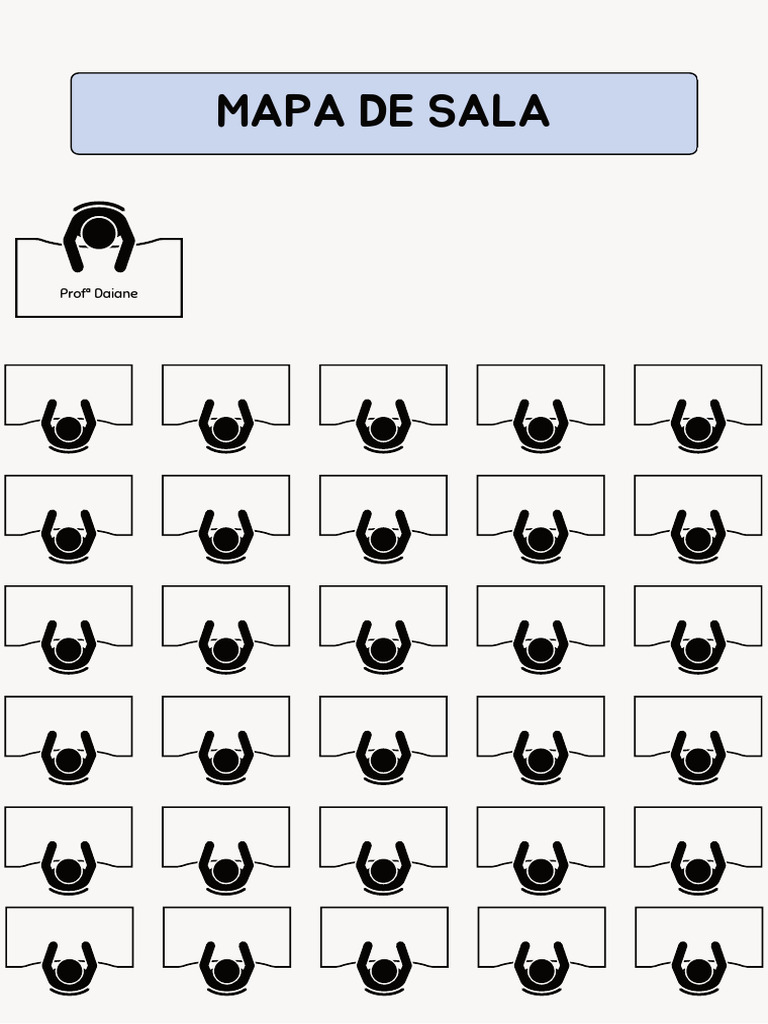 Traditional Classroom Seating Chart Blue and Yellow Doodle Style | PDF