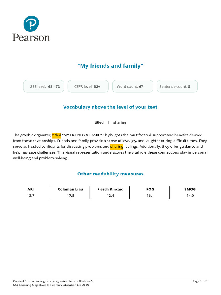 Importance of Friends and Family | PDF