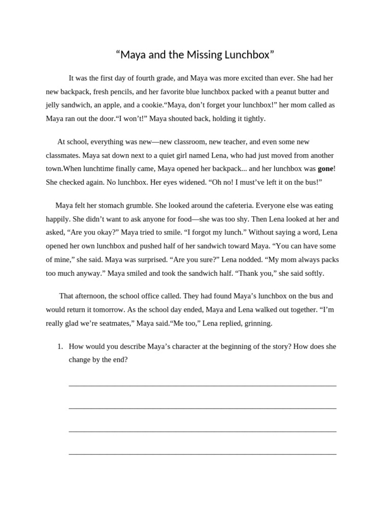 Friendship in Fourth Grade | PDF