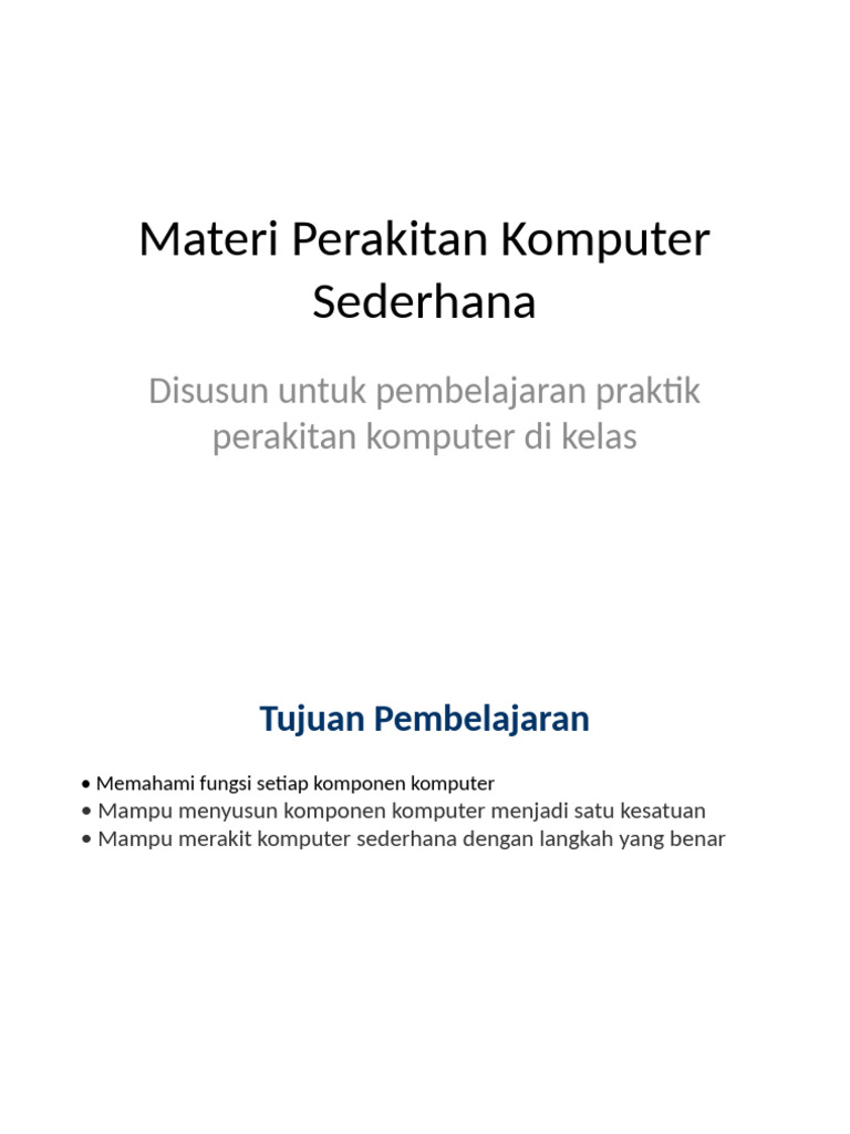 Materi Praktek Perakitan Komputer | PDF