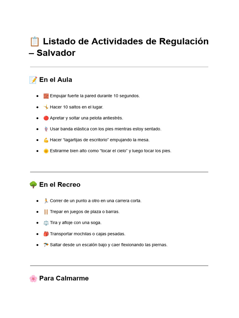 Lista de Actividades | PDF