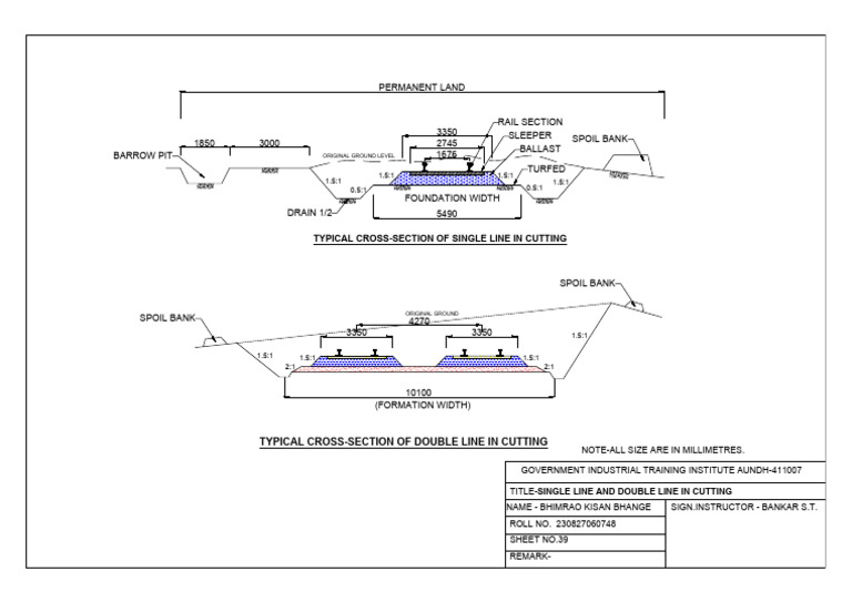 Cross-Section Diagrams for Rail Lines | PDF | Rail Infrastructure