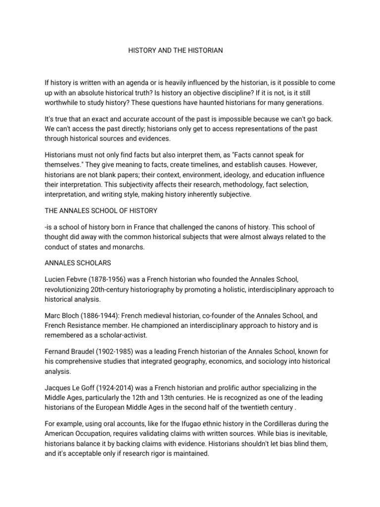 The Subjectivity of Historical Analysis | PDF | Historian | Liberal ...