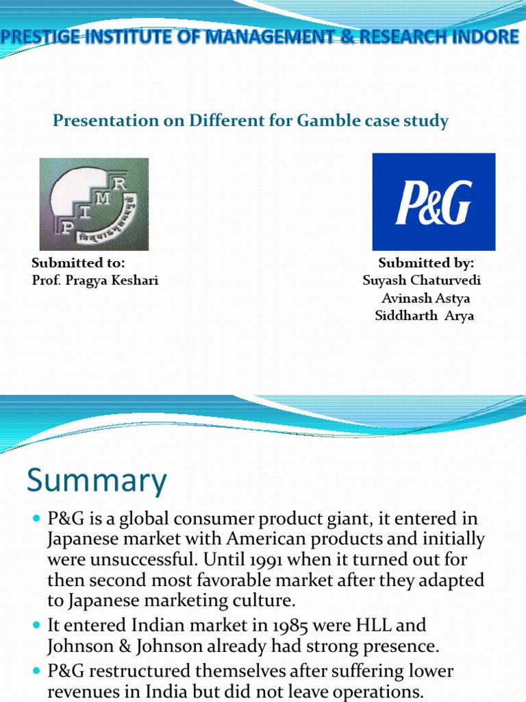 Presentation On Different For Gamble Case Study | PDF | Procter & Gamble | China