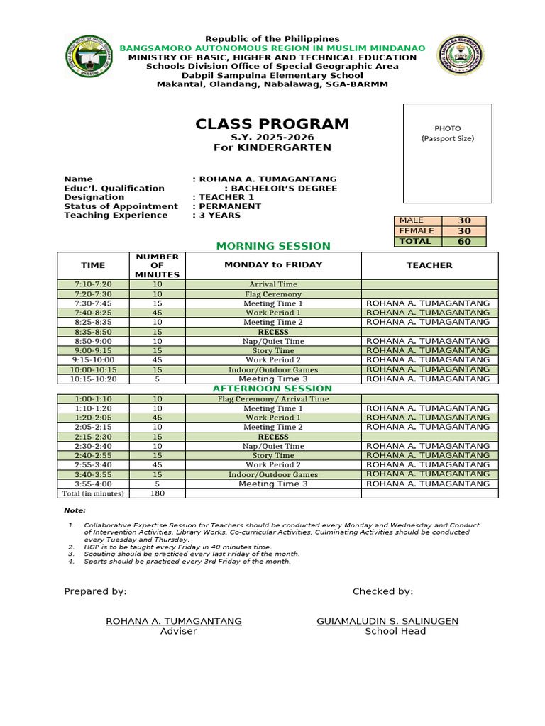 Matatag Class Program New | PDF