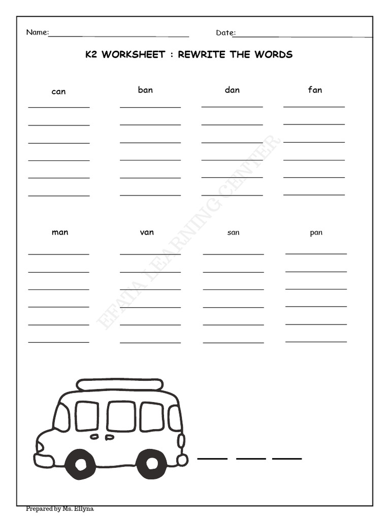 EN TE R: K2 Worksheet: Rewrite The Words | PDF