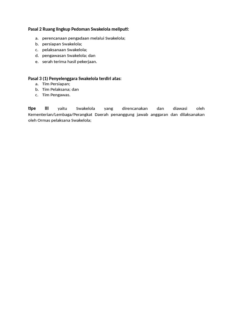 Prosedur Swakelola | PDF