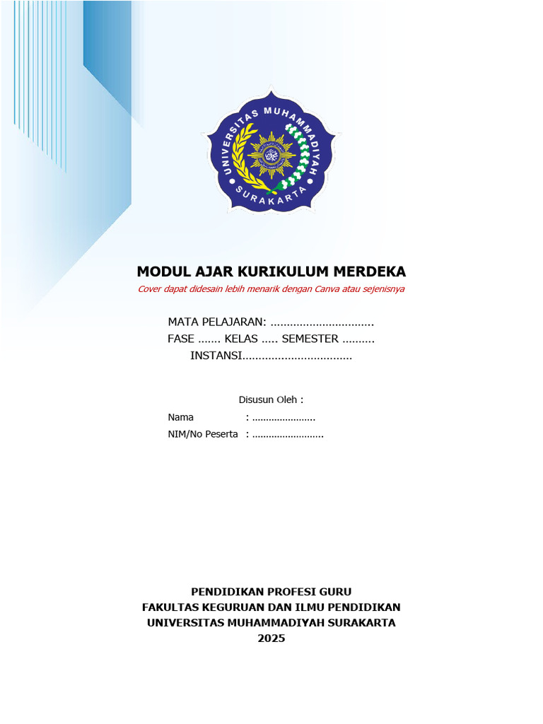 2 - Template Modul Ajar Kurikulum Merdeka PPG UMS (2025 v5) | PDF