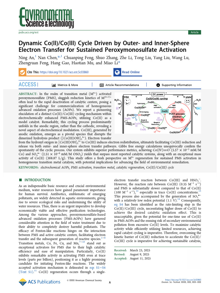 An Et Al 2025 Dynamic Co (II) Co (III) Cycle Driven by Outer and Inner ...