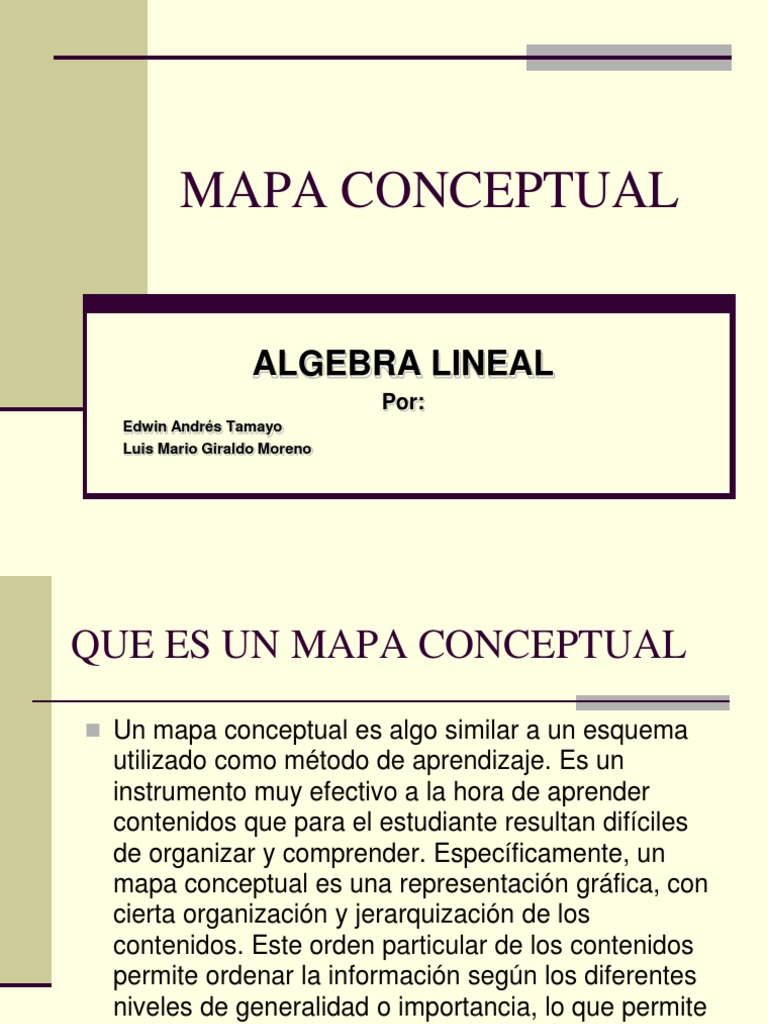 Mapa Conceptual Algebra Lineal | Aprendizaje | Conceptos psicologicos