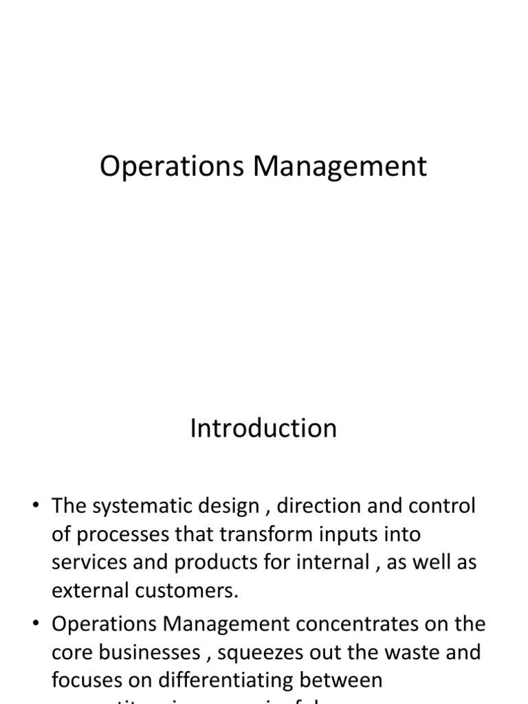 Understanding Operations Management: A Comprehensive Overview of Key ...
