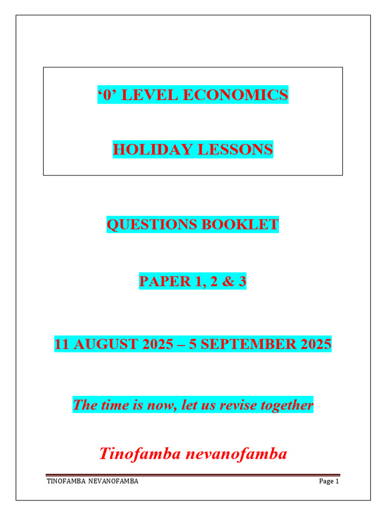 F4 Economics Holiday Lessons | PDF | Exports | Government Spending