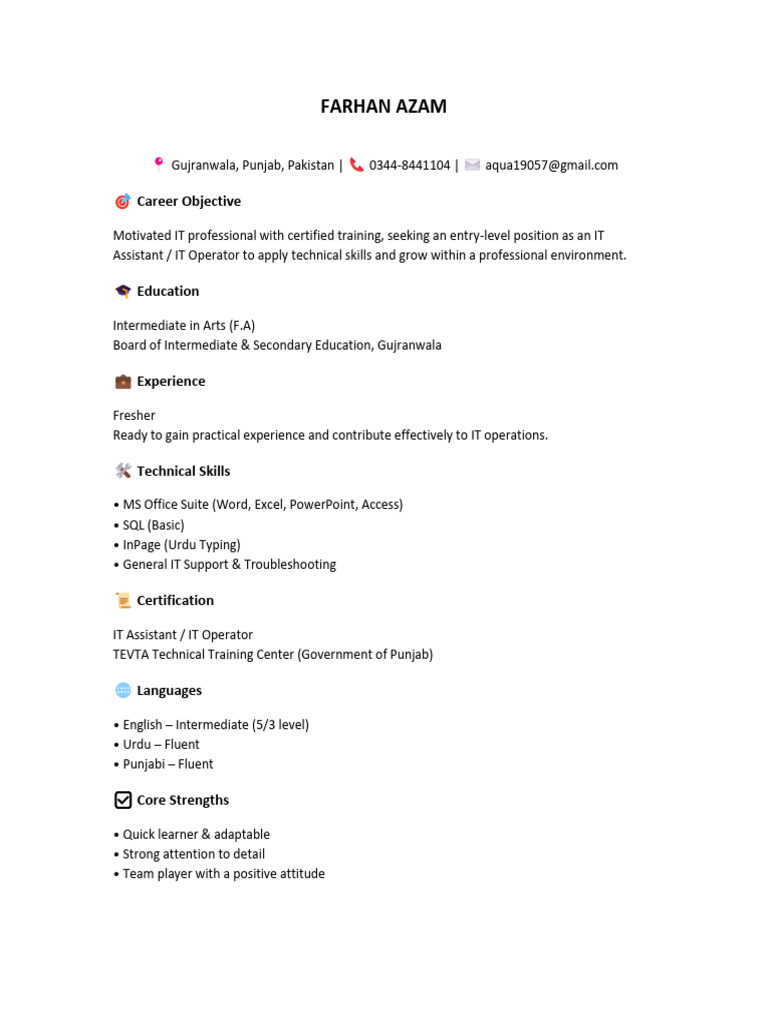 Farhan Azam Modern CV (1) Compressed | PDF