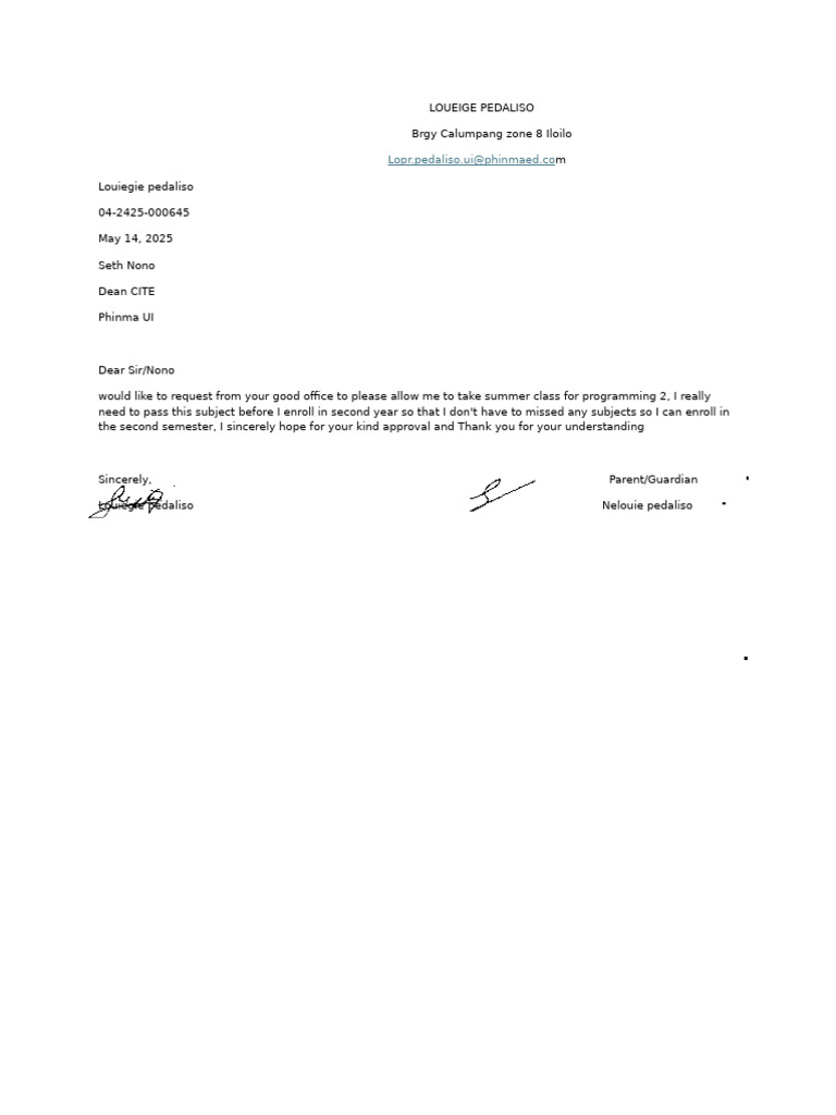 Request Form For Computer Programming 2 2 | PDF