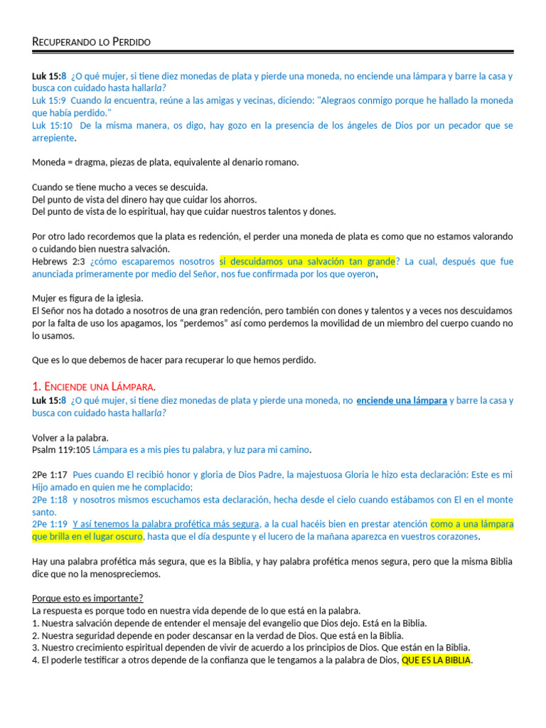Cómo Recuperar lo Perdido Espiritualmente | PDF | Santo | Jesús