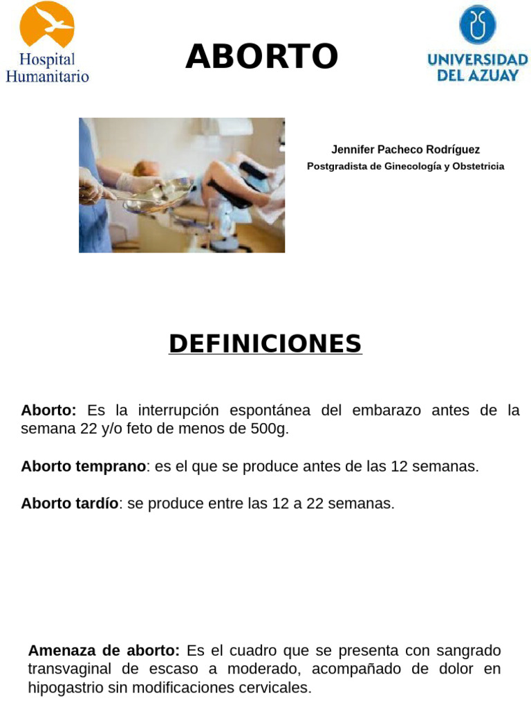 Manejo del Aborto y Tratamientos Asociados | PDF | Aborto espontáneo ...
