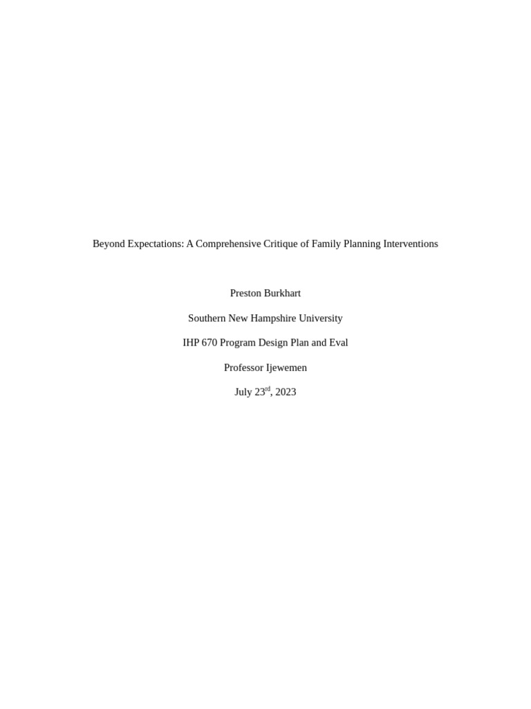 3-2 Module Three Program Critique | PDF | Family Planning | Data