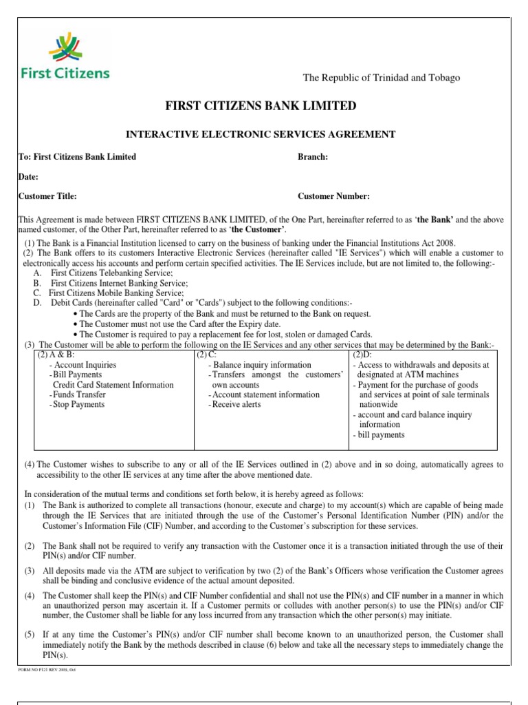 Interactive Banking Services Agreement | PDF | Personal Identification ...