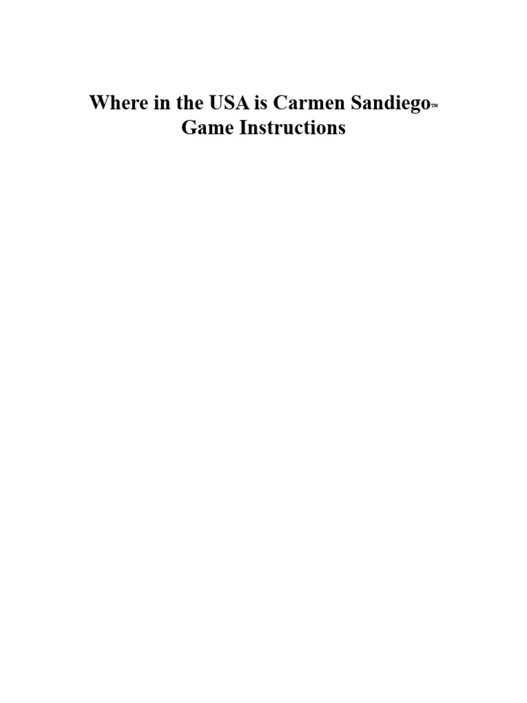 Carmen Sandiego Game Instructions | PDF | Multiple Choice