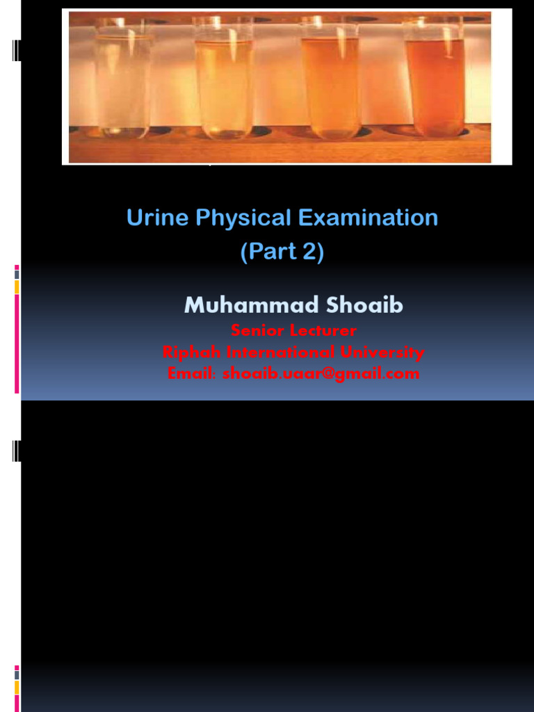 9 Lecture Physical Examination of Urine Part 2 RIU | PDF | Medical ...