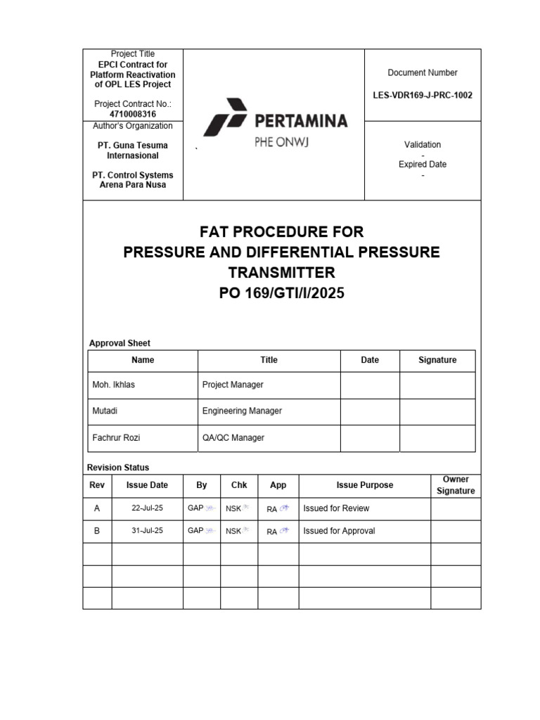 Les Vdr169 J PRC 1002 Fat Procedure Rev.b | PDF