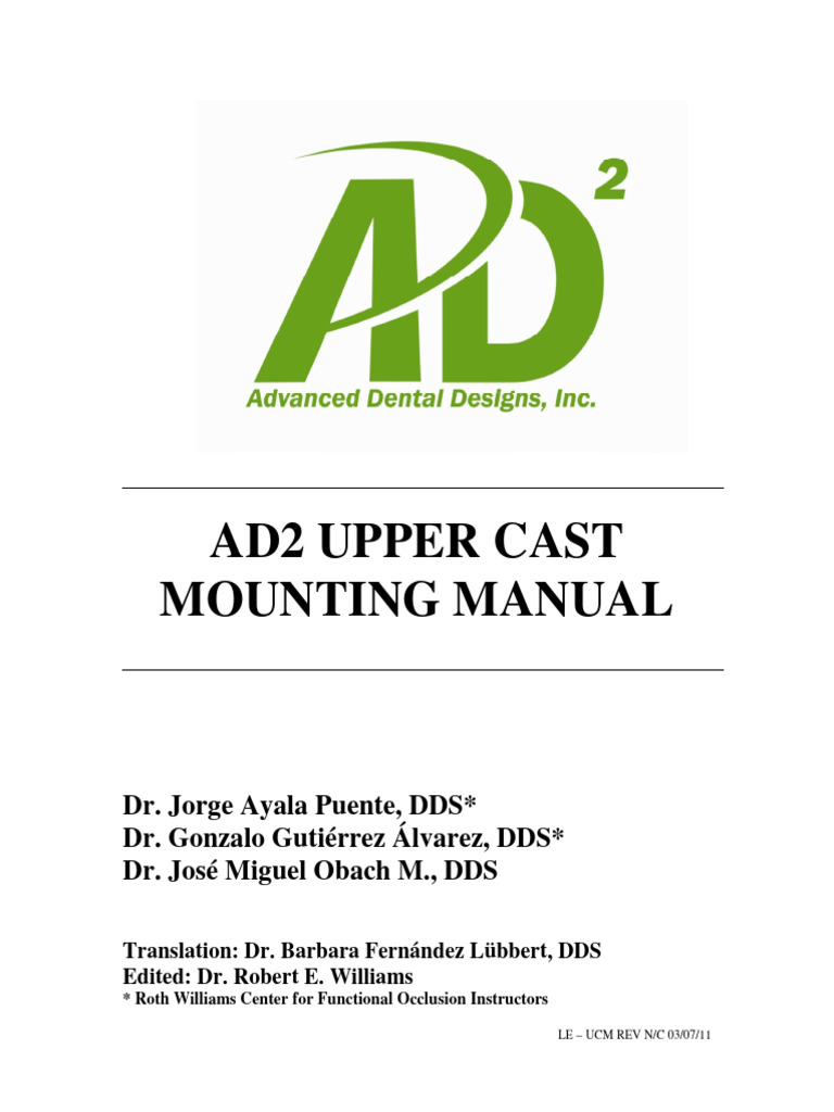 AD2 Upper Cast Mounting Manual (English) 3!7!11 | PDF