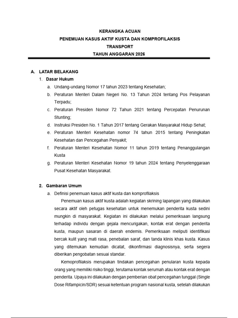 Penemuan Kasus Aktif Kusta 2026 | PDF