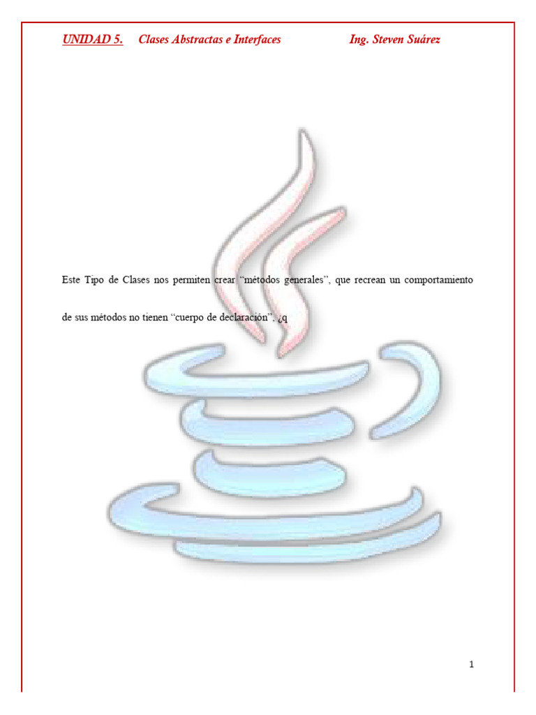 UNIDAD 7 Clase Abstracta e Interfaces | PDF | Objeto (informática) | Herencia (Programación ...