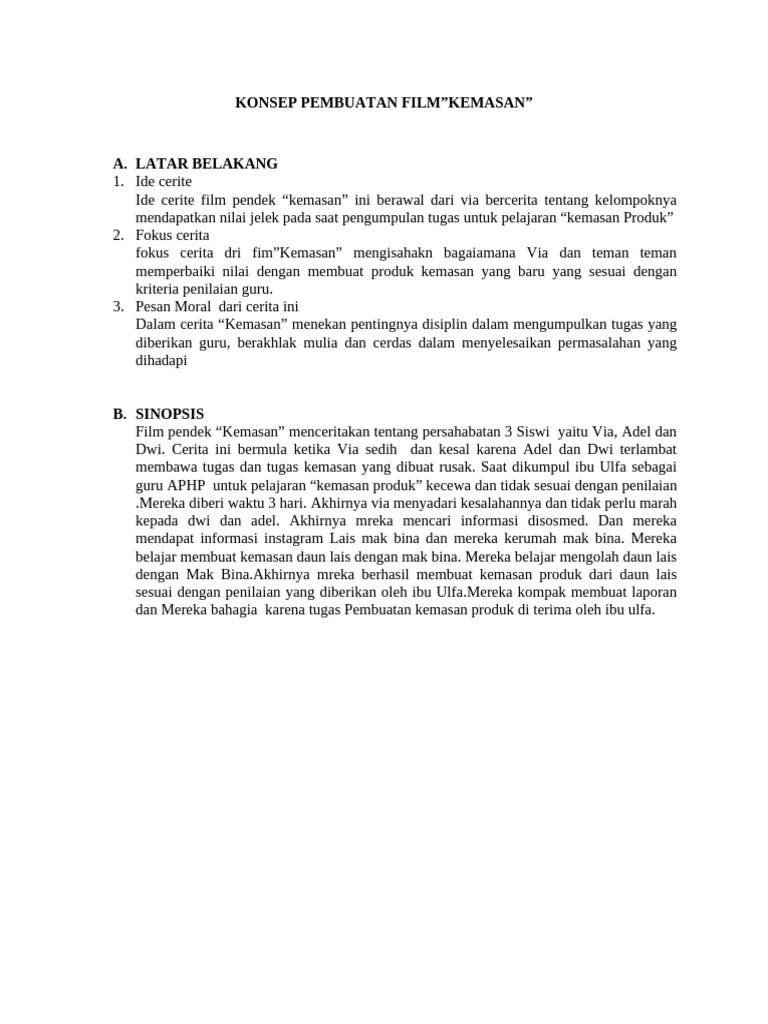 Sinopsis Film Kemasan | PDF