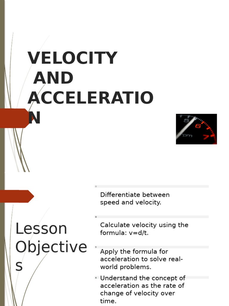 VELOCITY and Acceleration | PDF | Velocity | Acceleration