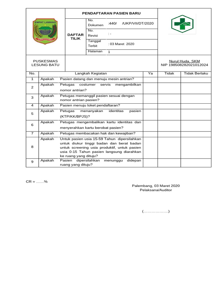 SOP Pendaftaran | PDF