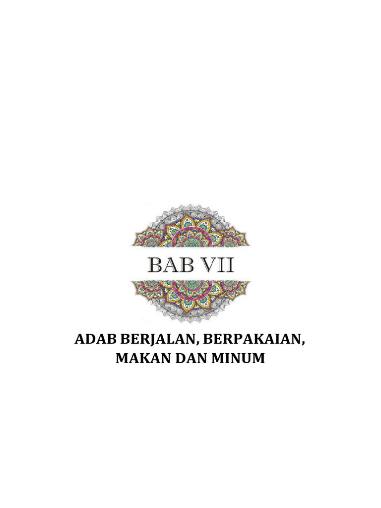 Adab Berjalan dan Berpakaian dalam Islam | PDF