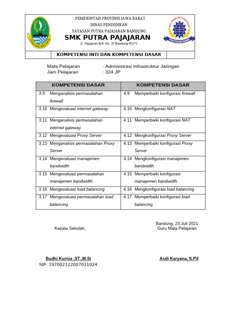 KIKD Administrasi Infrastruktur Jaringan | PDF