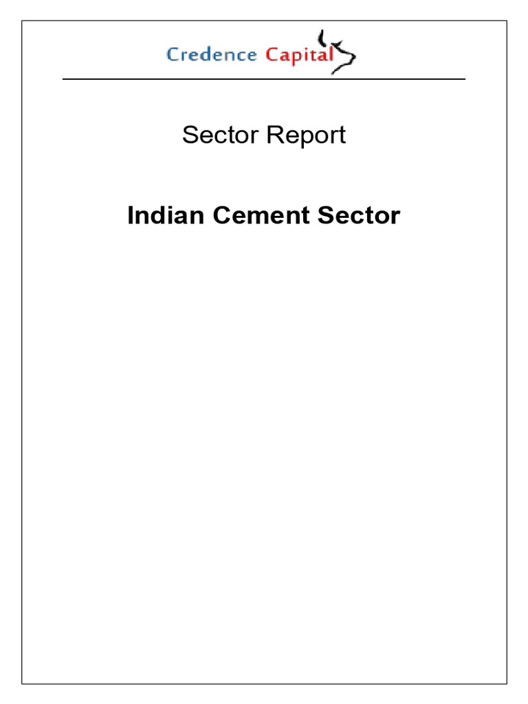 Cement Industry Report - Credence Capital | PDF | Cement | Infrastructure