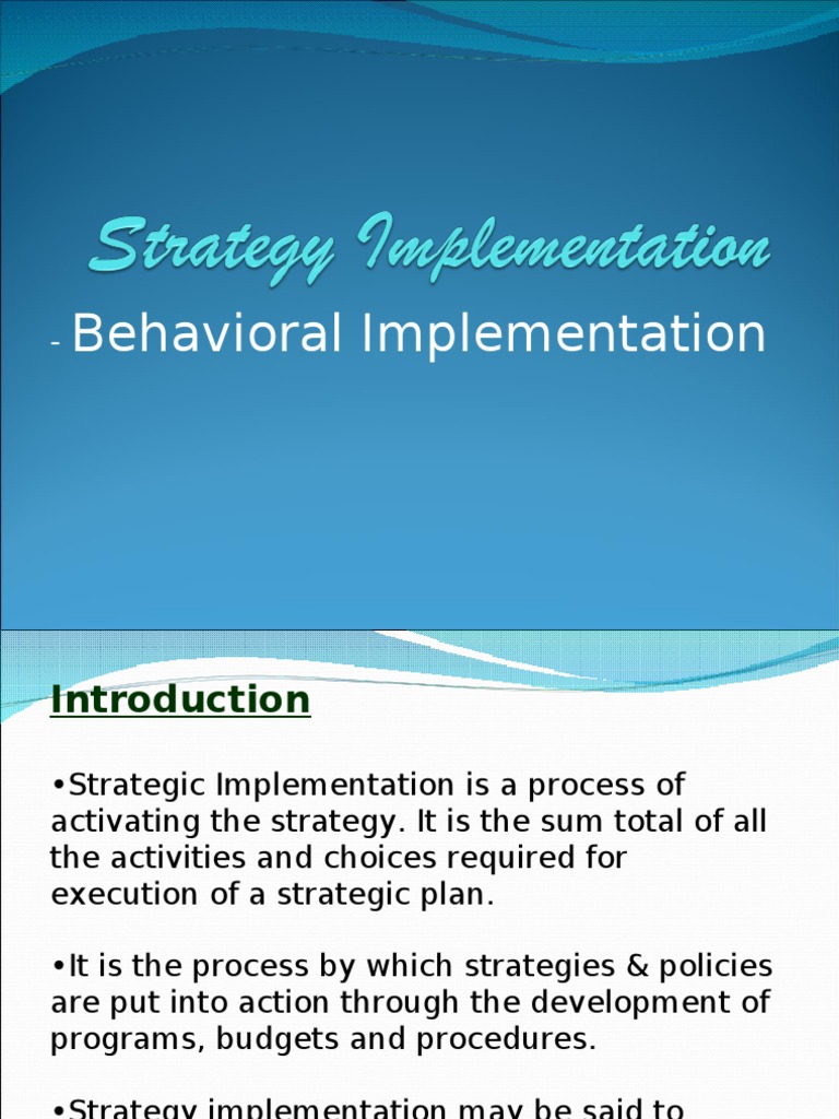 Strategy Implementation | PDF | Strategic Management | Military Strategy