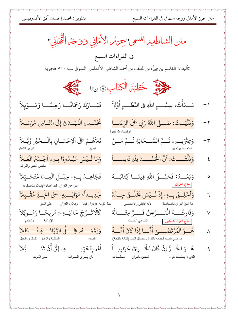 Talwin Syatibiyyah (Repaired) UPDATE-1 | PDF