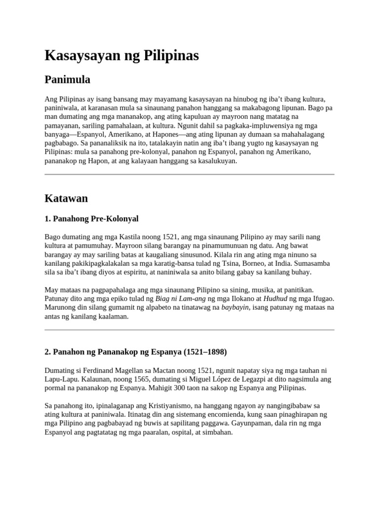 Kasaysayan NG Pilipinas | PDF
