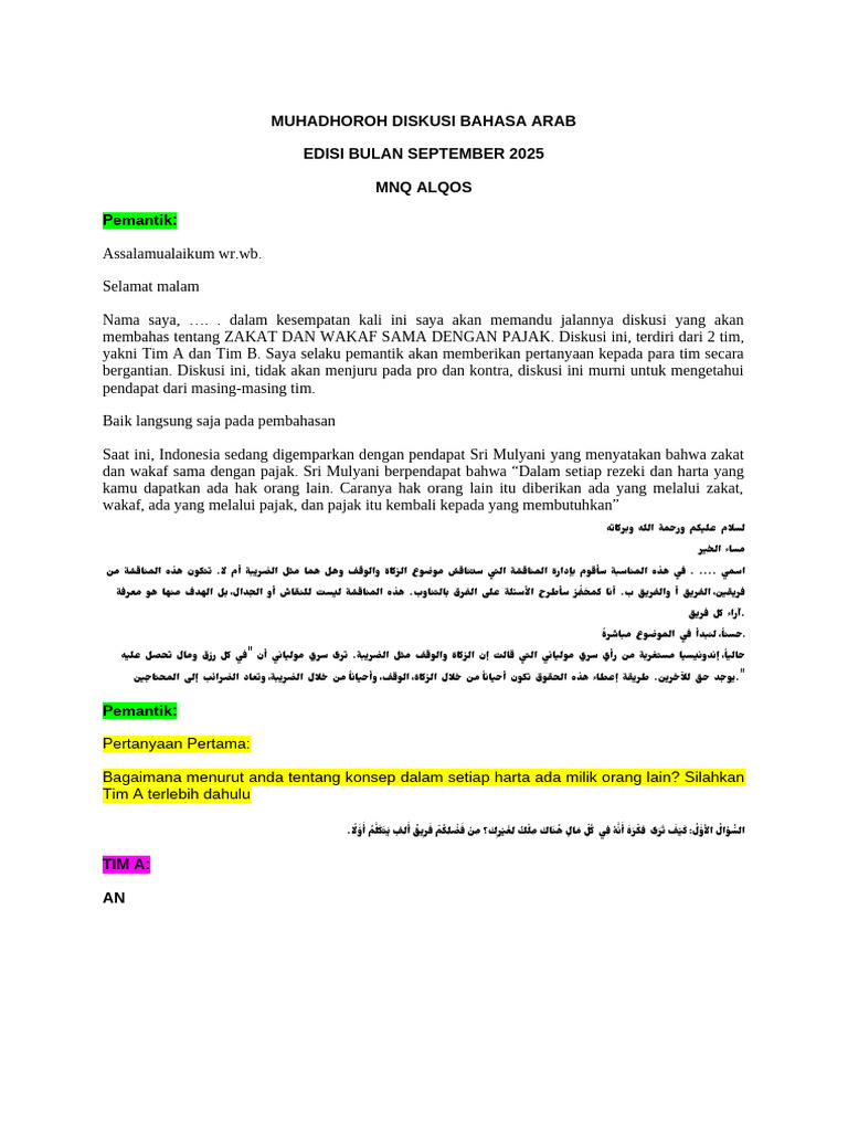 Teks Diskusi Indo-Arab | PDF