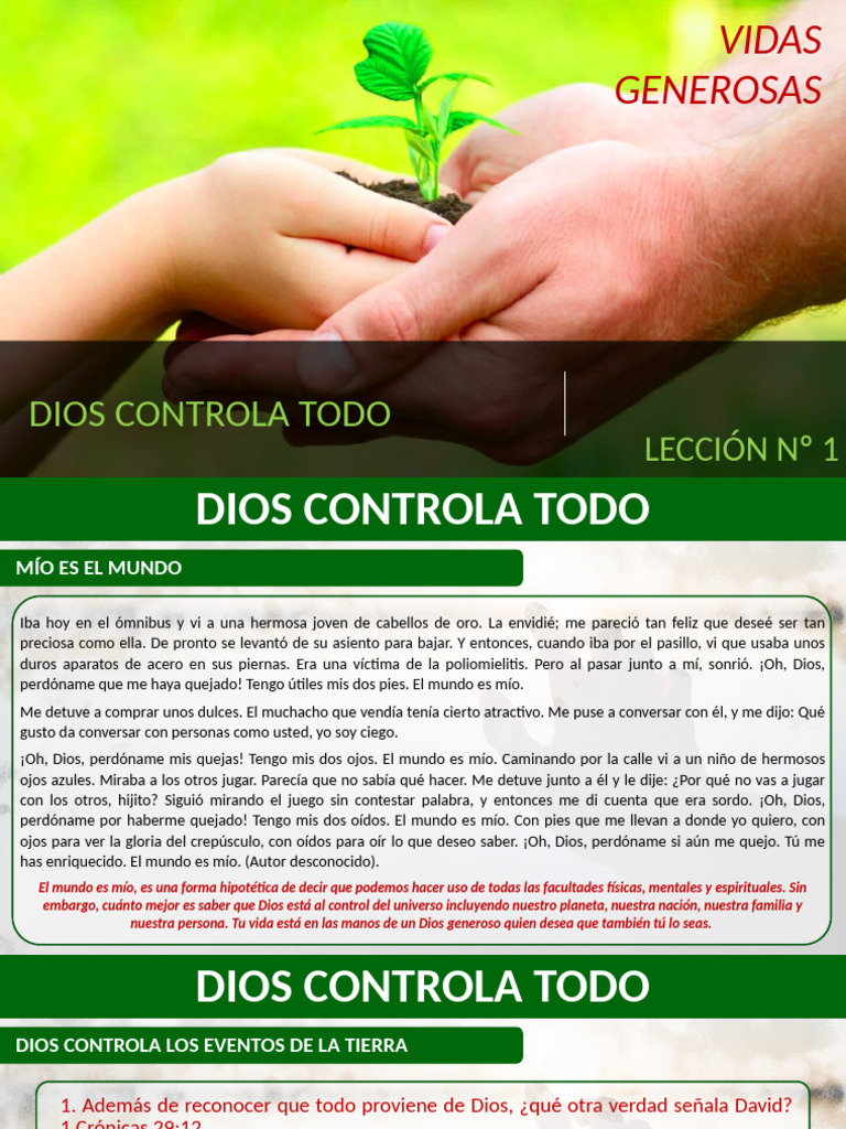 Dios Controla Todo: Reflexiones y Fe | PDF