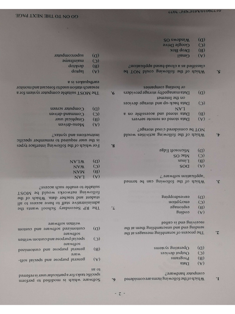 CSEC IT MayJune P1 2022 | PDF