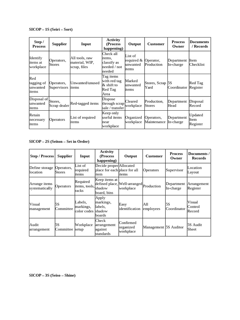 5S Procedure | PDF | Audit | Business