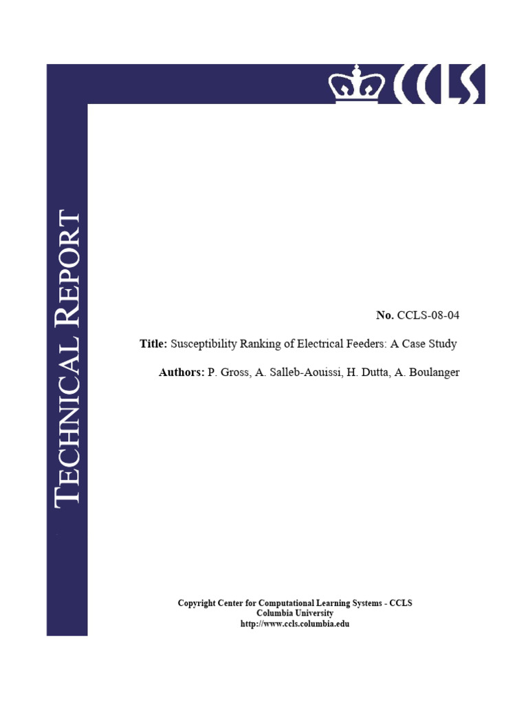Columbia Power System Feeder Ranking | PDF | Receiver Operating ...