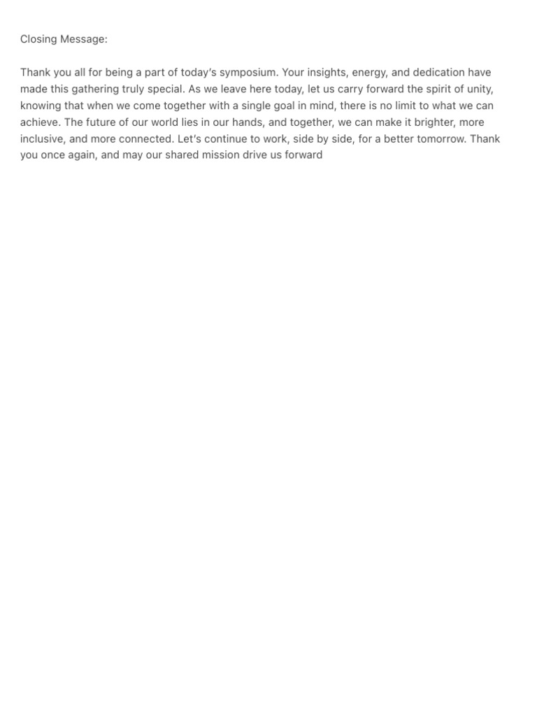 Closing Message | PDF