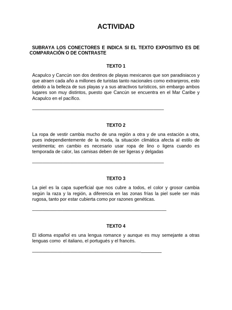 PRÁCTICA Textos Expositivos | PDF