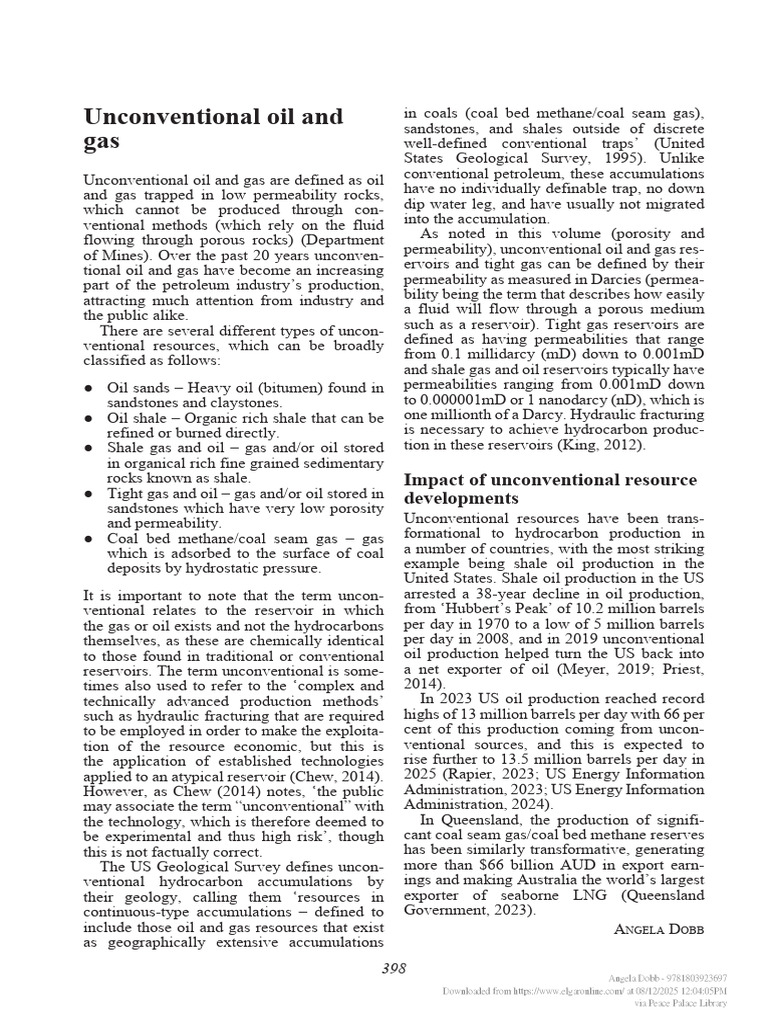 Understanding Unconventional Oil & Gas | PDF | Petroleum | Petroleum ...