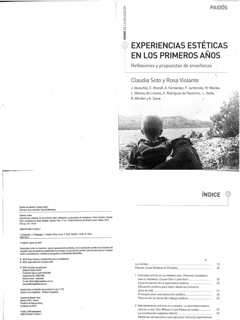 Exper Esteticas en Los Primeros Años Soto Violante - Corporal y Cap 7 | PDF